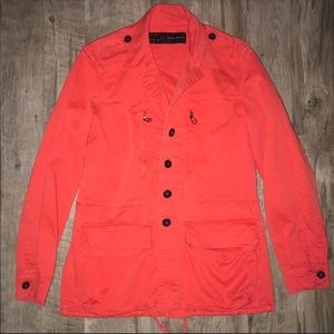 Zara | Jackets & Coats | Zara Utility Jacket Coral | Poshmark